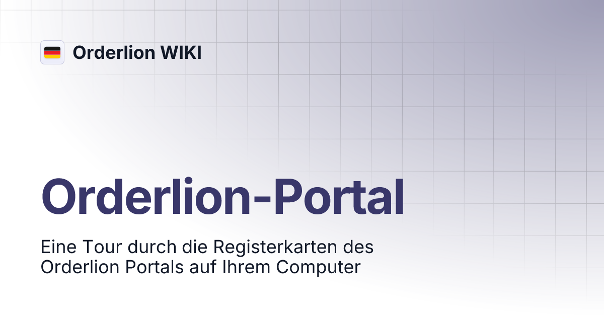 Orderlion-Portal | Deutsch | Orderlion WIKI